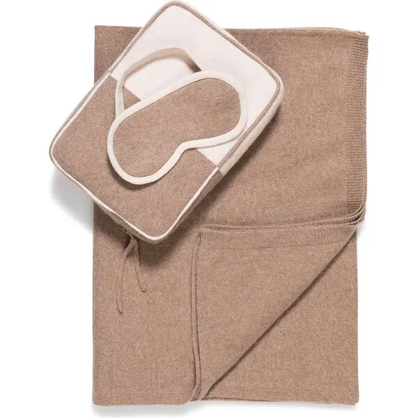 Sofia Cashmere Sophia Cashmere Colorblock Travel Set - Taupe