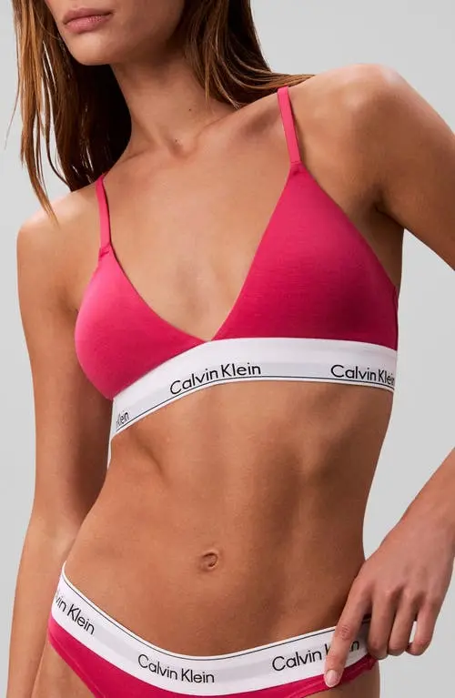 Calvin Klein Lightly Lined Racerback Bralette - Vibrant Pink