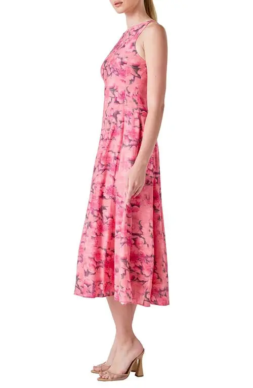 Endless Rose Floral Print Sleeveless Midi Dress