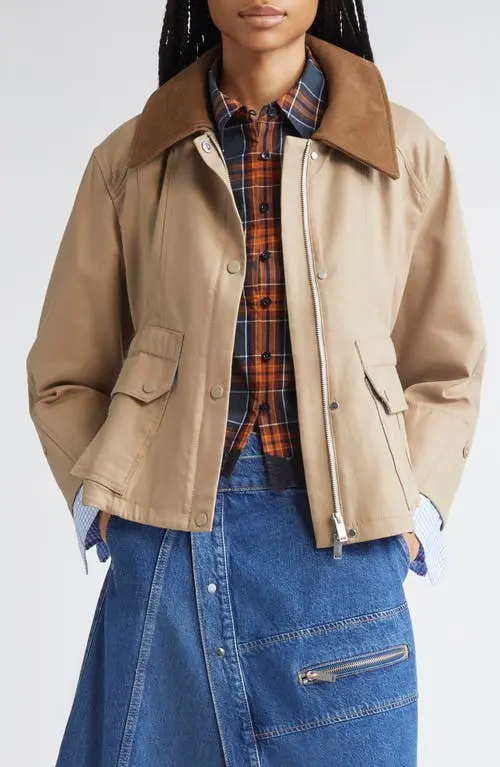 3.1 Phillip Lim Cropped Barn Jacket - Praline Multi