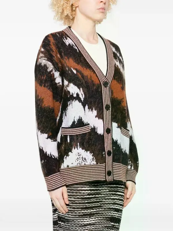 Missoni Abstract-print Buttoned Cardigan - Black