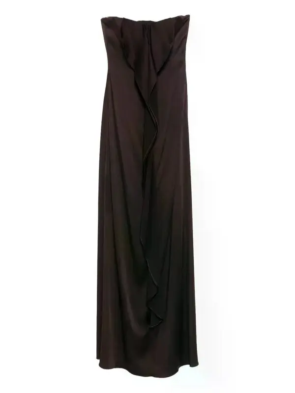 Amsale Strapless Wrap Gown - Brown