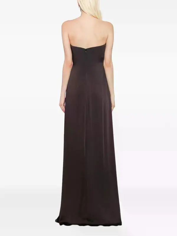 Amsale Strapless Wrap Gown - Brown