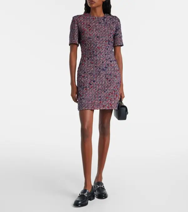 Gucci Wool-blend Tweed Minidress - Red