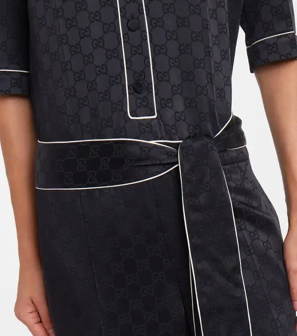 Gucci Hammered Gg Satin Jumpsuit