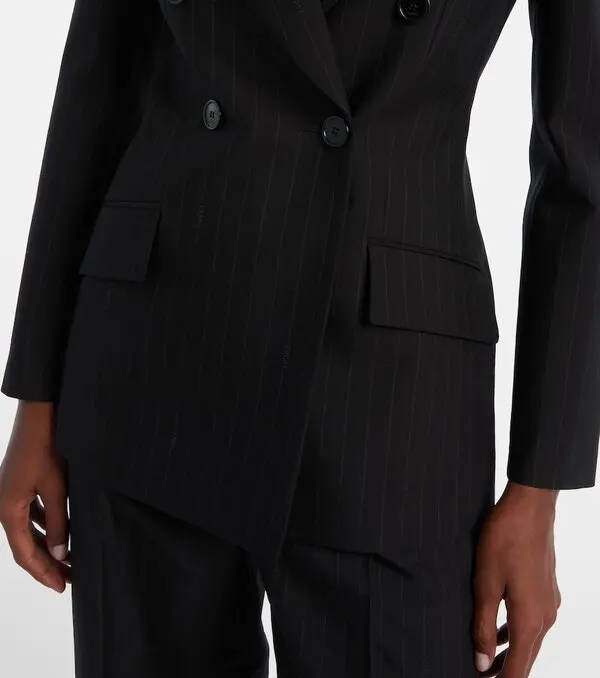 Gucci Pinstripe Wool Blazer - Black