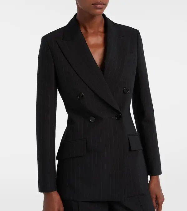 Gucci Pinstripe Wool Blazer - Black