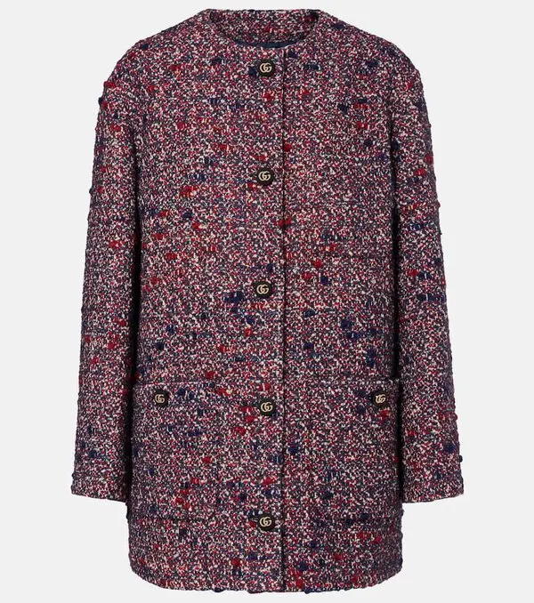 Gucci Wool-blend Tweed Jacket - Blue