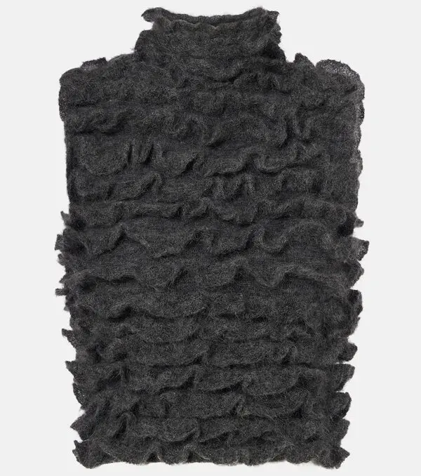 Alaïa Ruffled Mohair-blend Turtleneck Top