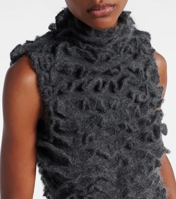 Alaïa Ruffled Mohair-blend Turtleneck Top