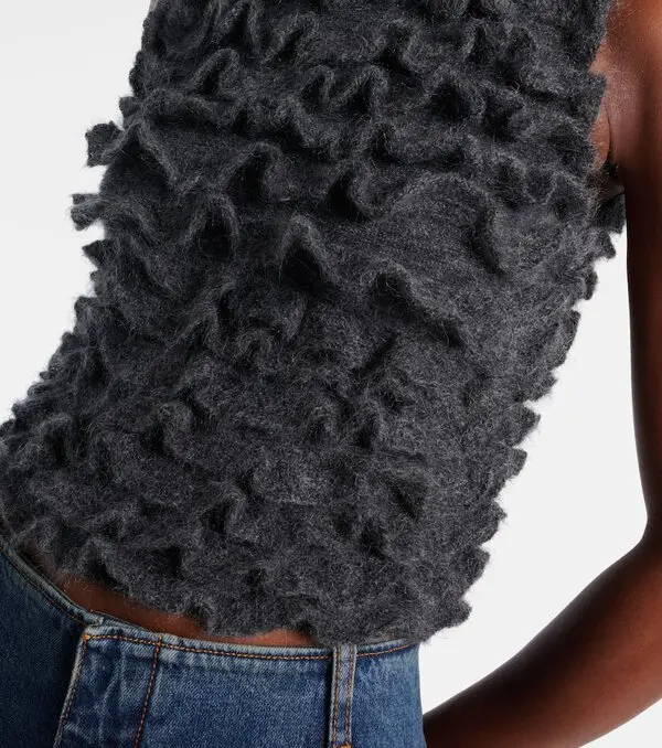 Alaïa Ruffled Mohair-blend Turtleneck Top