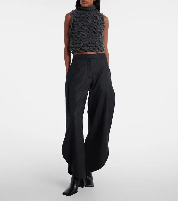 Alaïa Ruffled Mohair-blend Turtleneck Top