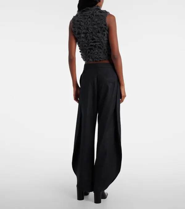 Alaïa Ruffled Mohair-blend Turtleneck Top