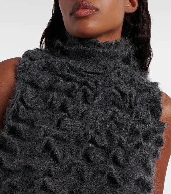 Alaïa Ruffled Mohair-blend Turtleneck Top