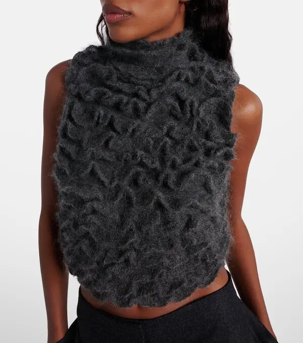 Alaïa Ruffled Mohair-blend Turtleneck Top