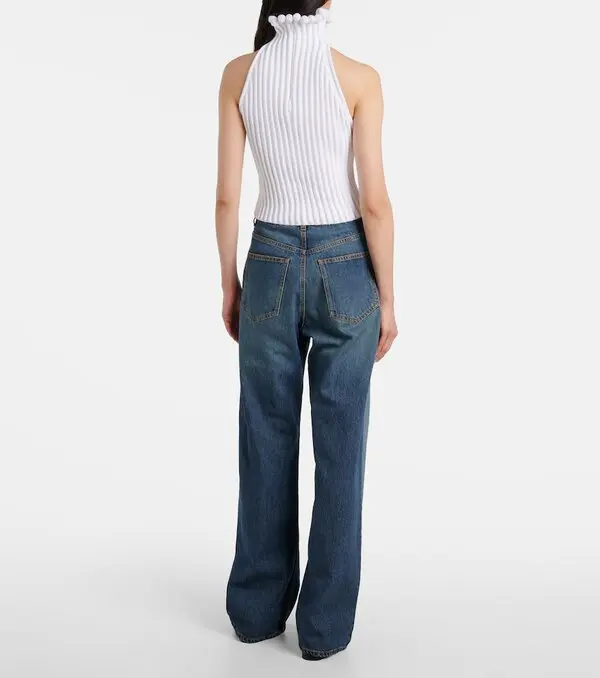 Alaïa Turtleneck Top - White