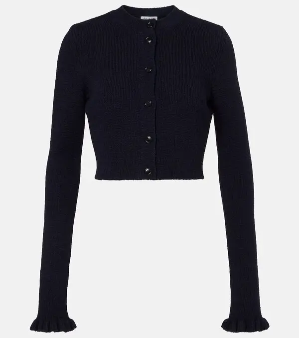 Alaïa Cropped Wool And Silk-blend Cardigan