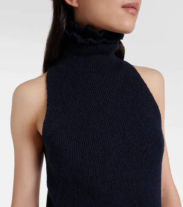 Alaïa Wool And Silk-blend Turtleneck Top