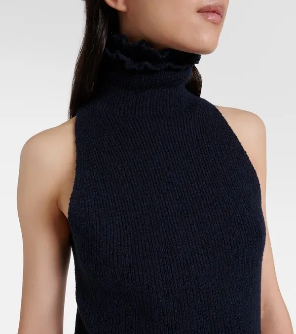 Alaïa Wool And Silk-blend Turtleneck Top