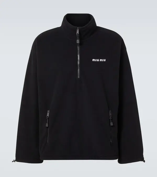 Miu Miu Fleece Half-zip Sweater