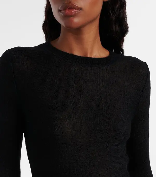 Alaïa Ruffled Mohair-blend Midi Dress - Black