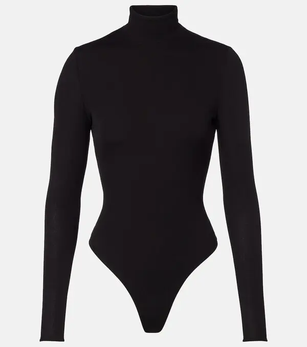 Alaïa Open-back Jersey Bodysuit - Black