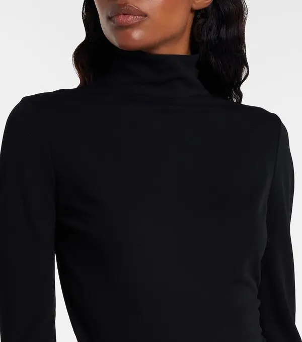 Alaïa Open-back Jersey Bodysuit - Black