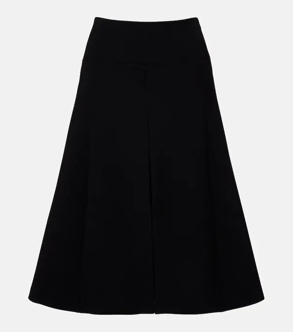 Alaïa Pleated Midi Skirt - Black