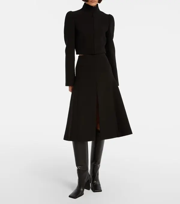 Alaïa Pleated Midi Skirt