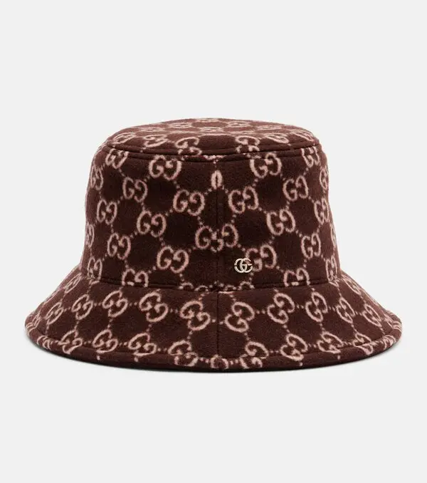 Gucci Gg Wool Bucket Hat - Brown