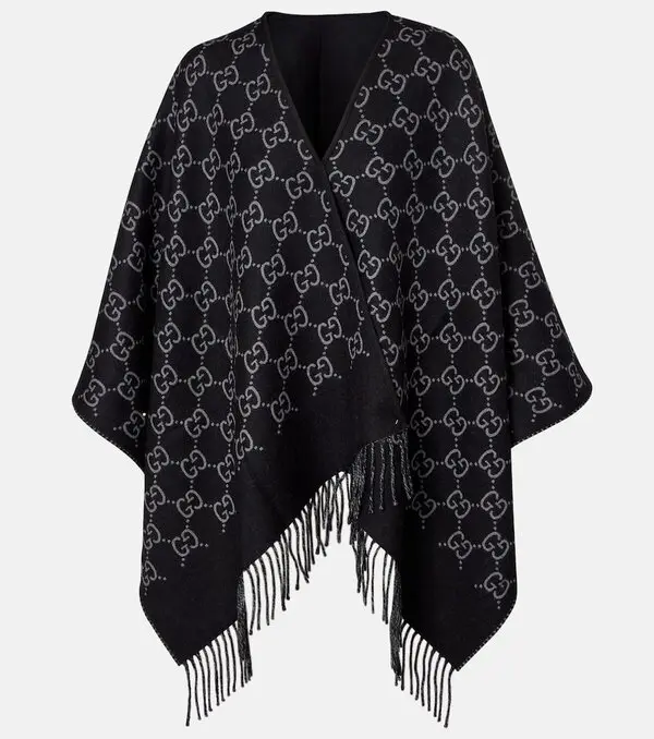 Gucci Wool Poncho - Black