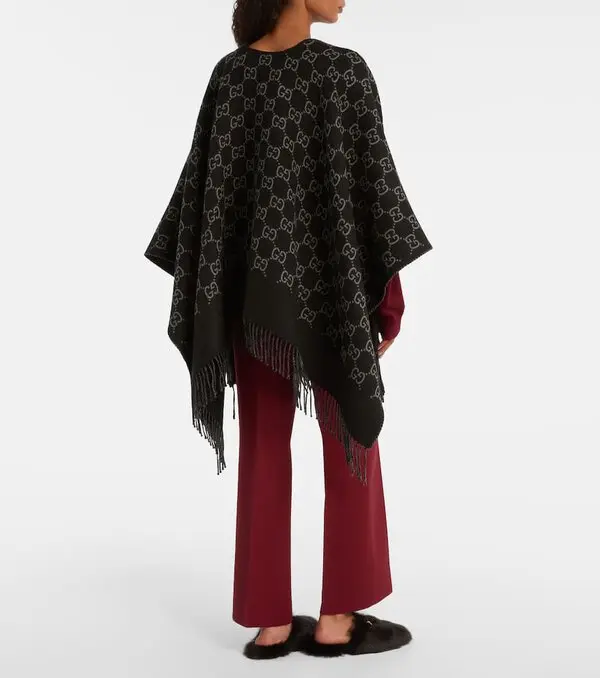 Gucci Wool Poncho - Black