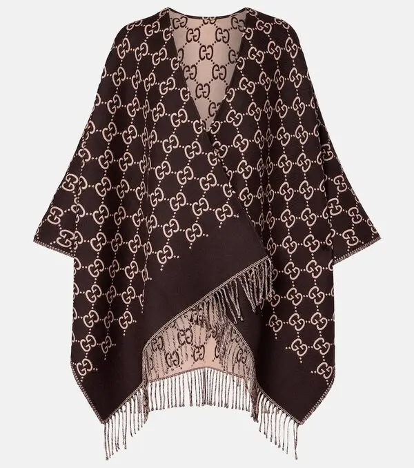 Gucci Wool Poncho - Brown