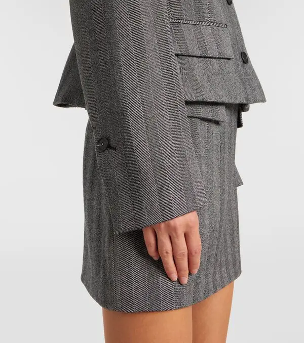 FERRAGAMO Herringbone Wool-blend Blazer