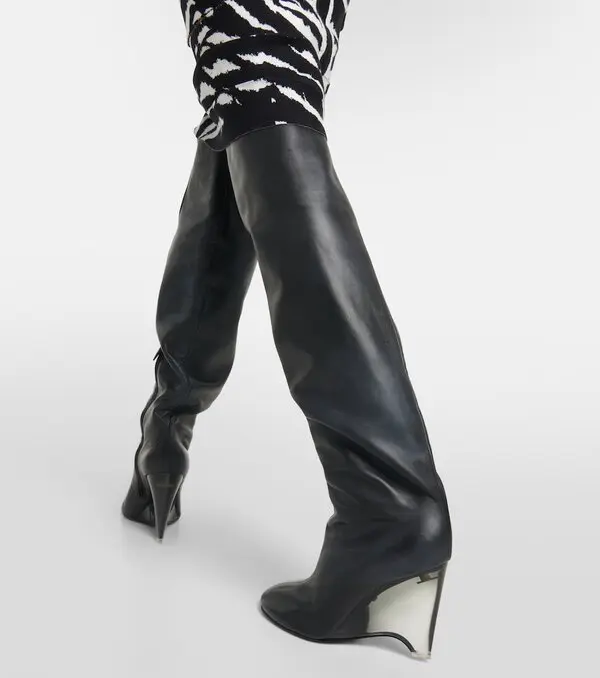 Alaïa Leather Knee-high Boots - Black