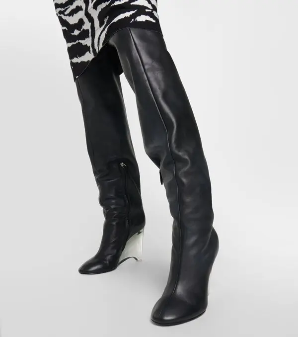 Alaïa Leather Knee-high Boots - Black