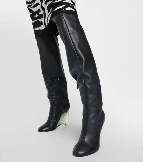 Alaïa Leather Knee-high Boots - Black