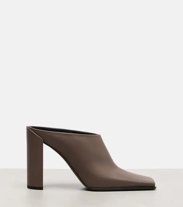 Alaïa Leather Mules - Grey