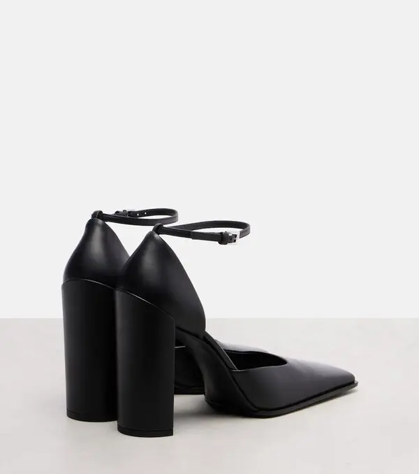 Alaïa Leather Pointed Toe Pumps With Ankle Strap