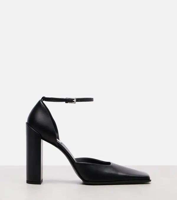 Alaïa Leather Pointed Toe Pumps With Ankle Strap