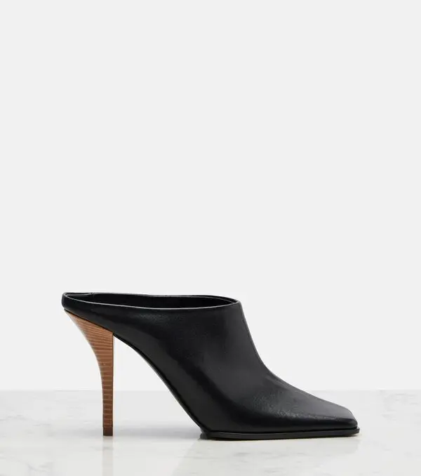 Alaïa 90 Leather Mules - Black