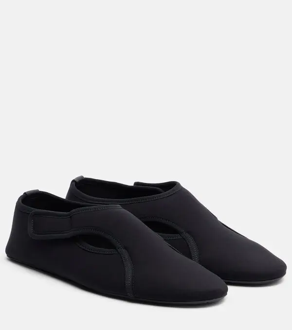 Alaïa Flex Leather-trimmed Ballerina Flats - Black