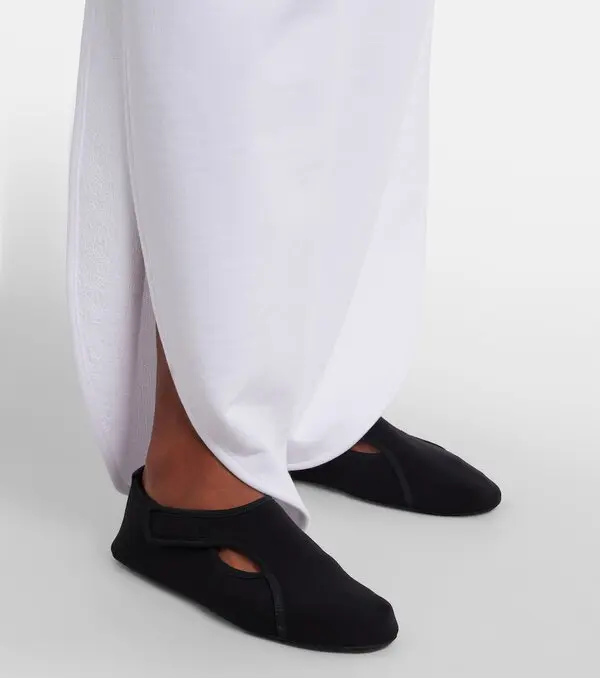 Alaïa Flex Leather-trimmed Ballerina Flats - Black