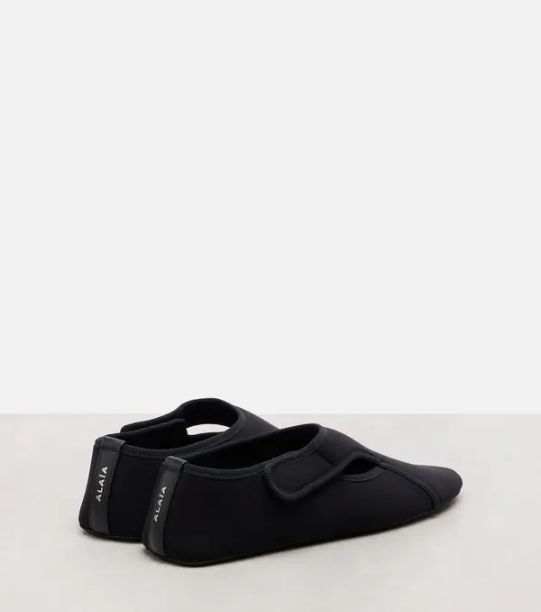 Alaïa Flex Leather-trimmed Ballerina Flats - Black