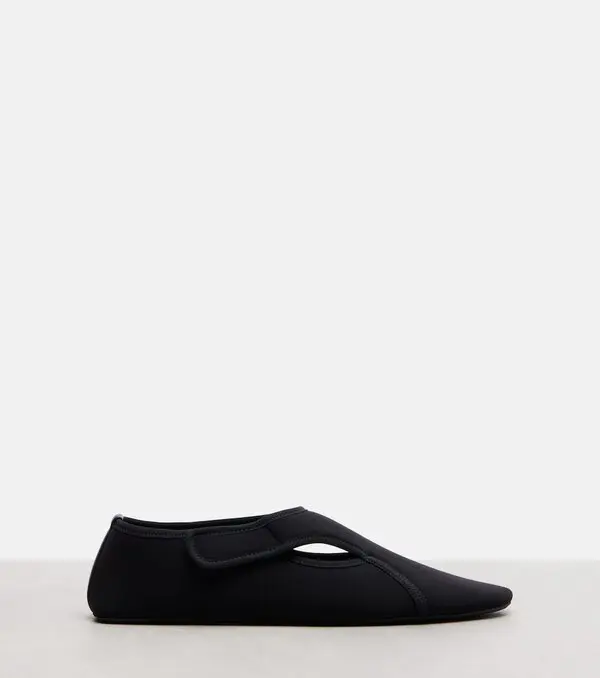 Alaïa Flex Leather-trimmed Ballerina Flats - Black