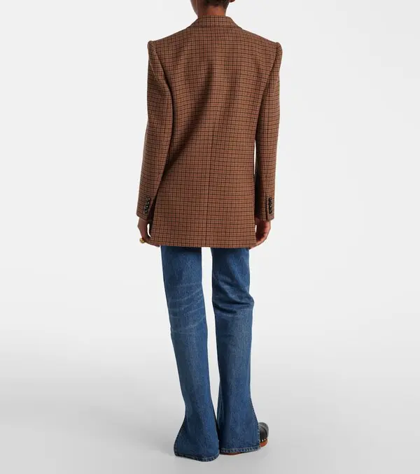 Chloé Checked Double-breasted Wool-blend Blazer