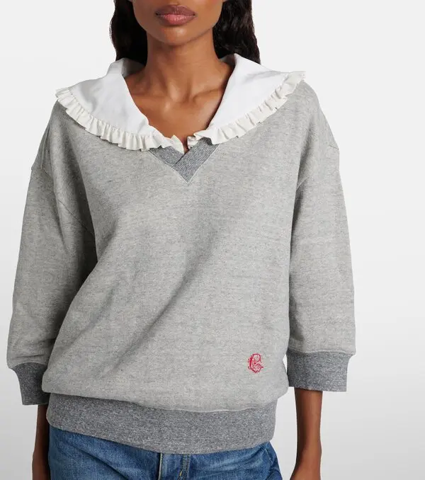 Chloé Cotton-blend French Terry Sweatshirt - Grey