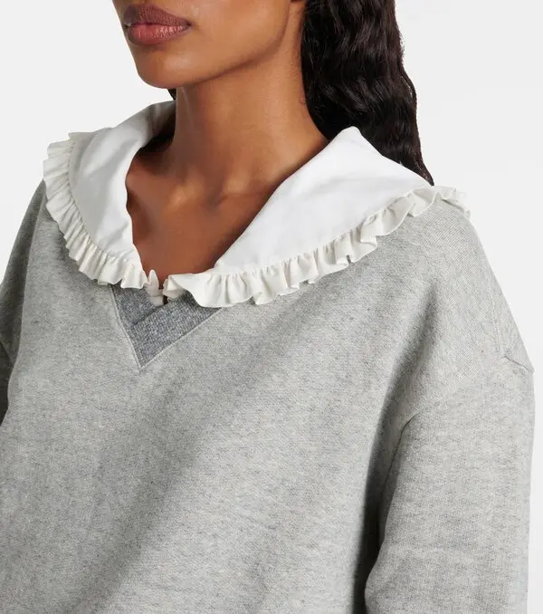 Chloé Cotton-blend French Terry Sweatshirt - Grey