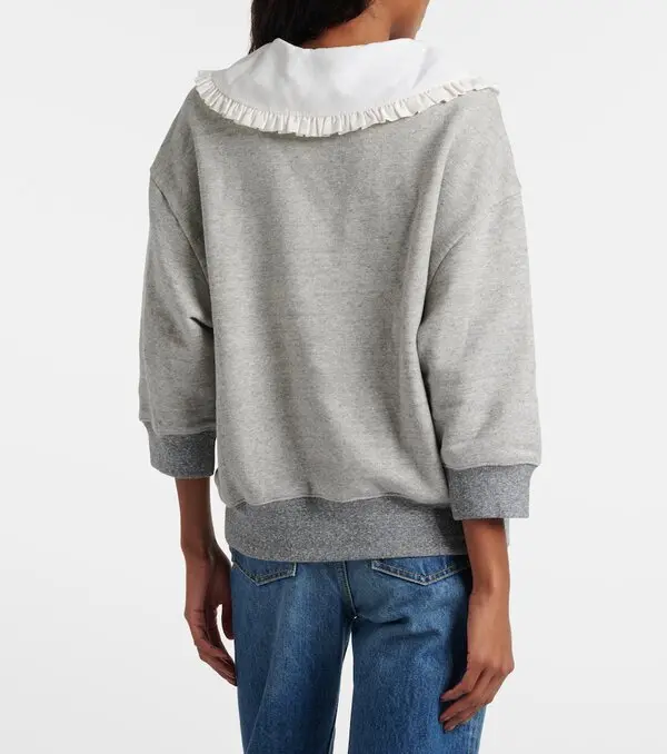 Chloé Cotton-blend French Terry Sweatshirt - Grey