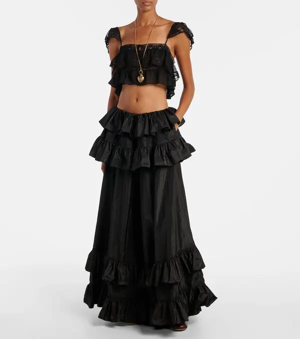 Chloé Ruffled Silk Maxi Skirt